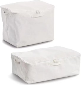 Zeller Present Úložný textilní box se zipem na uložení textilu CREAM, 38 × 27 × 27 cm