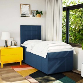 Box spring postel s matrací modrá 90x200 cm textil 3291557