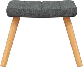 Relaxační křeslo se stoličkou tmavě šedé textil 327931