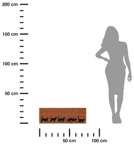 Venkovní rohožka Cats, 75x25 cm