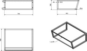 Sapho Ska SKA201 Konstrukce pod umyvadlo 600 mm černá mat