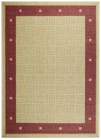 Oriental Weavers, Kusový koberec SISALO/DAWN 879/O44P (J84 Red) – na ven i na doma, 67x120, béžová, chodba / předsíň