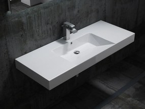 Nástěnné umyvadlo z litého mramoru BS6036122 x 48 x 13,5 cm - bílé