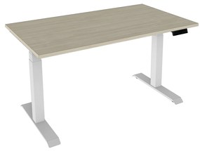 NOBL Dynamic + Elektr. nastavitelný polohovací stůl 140x80 s pamětí Dynamic + Dekor stolové desky: akát, Barva podnože: bílá