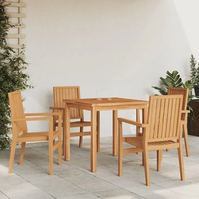 Stohovatelné zahradní židle 4 ks 56,5x57,5x91 cm masivní teak 3157901