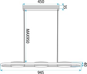 Toolight Rea, Stropní svítidlo G135-CP GOLD, OSW-02611