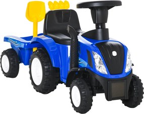 HOMCOM dětské autíčko dětské autíčko NEW HOLLAND jezdící autíčko klasické chodítko s klaksonem plastové kovové modré | Aosom
