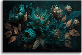 Elegantní obraz na zeď do ložnice Květiny Pivoňky 3D dekorace 80x120