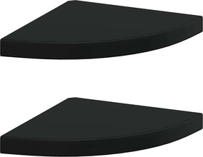 323920  Floating Corner Shelves 2 pcs Black 35x35x3,8 cm MDF 323920