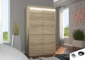 Posuvná skříň s LED osvětlením BENISSO 120 sonoma