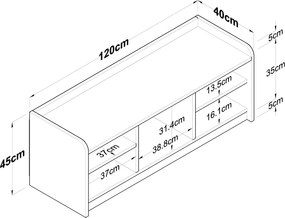 VESTONE botník, bílá/ořech