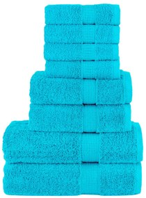 8dílná sada ručníků Premium SOLUND tyrkysová 600 g/m² 137549