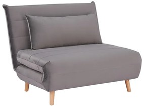 Šedé rozkládací křeslo SPIKE VELVET