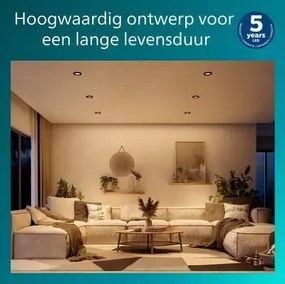Philips Peridot černá O8,3 cm / Vestavné svítidlo / GU10 / 7W / IP20