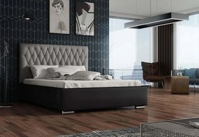 Čalouněná postel SIENA + rošt, Siena04 s knoflíkem/Dolaro08, 180x200