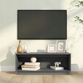 Tv Skříňka Medově Hnědá 90 X 35 X 35 Cm Masivní Borové Dřevo Šedá