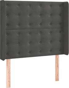 Box spring postel s matrací a LED tmavě šedá 100x200 cm samet 3139788