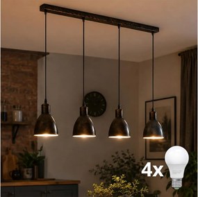 BRILAGI - LED Lustr na lanku RIDDY 4xE27/60W/230V měděná/patina