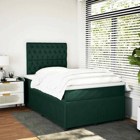 Box spring postel s matrací tmavě zelená 120 x 200 cm samet 3294619