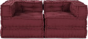 Modulová pohovka 2 ks Textil Bordó 140 x 70 x 56 cm 3315071