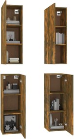 TV skříňky 4 ks kouřový dub 30,5 x 30 x 90 cm kompozitní dřevo 3120329