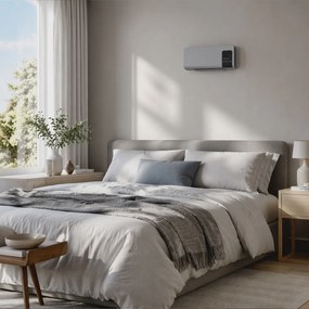 HOMCOM Elektrické topení, nástěnná montáž, oscilační funkce, 2 režimy, časovač, LED displej, šedá