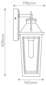 Quoizel QZ-BUCKLEY-M-MBK - Venk. nástěnné svítidlo BUCKLEY M 1xE27/40W/230V IP44