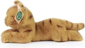 RAPPA Plyšová kočka ležící hnědá 20 cm / ECO-FRIENDLY / od 0 let