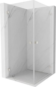Mexen Lunar-B Duo výklopný sprchový kout 75 x 75 cm, čiré sklo, broušená ocel, 832-075L-075P-97-00