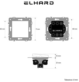 Elhard Vypínač Royal č.6 střídavý, bílý YK1306W