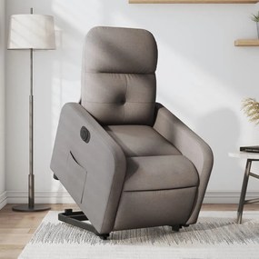 Elektrické zvedací polohovací křeslo taupe textil 3206820
