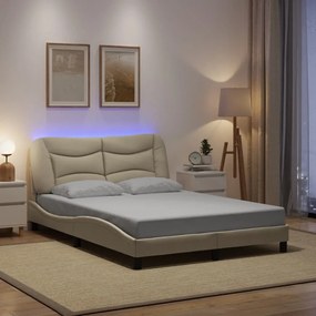 Rám postele s LED bez matrace Hvar Cream 120x200 cm Látka 3213695