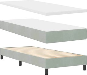 Postel s boxspringem s matrací Světle šedá 80 x 200 cm samet 3339068