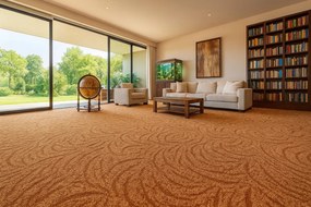 ITC, Metrážový koberec Spring 6430, na míru, šíře 4m,5m, oranžová, filc, ložnice