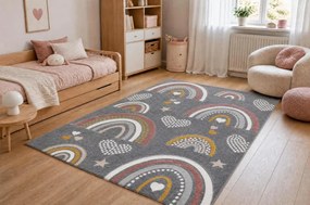 Koberec KIDDO 6109 tmavě šedý / bílý