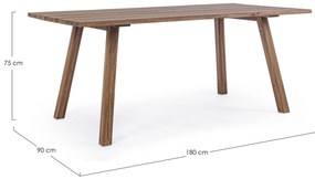 BIZZOTTO jídelní stůl GLASGOW tmavý 180x90 cm 0806902