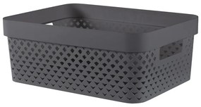 Tmavě šedý plastový úložný box 36x27x14 cm Pure – Curver