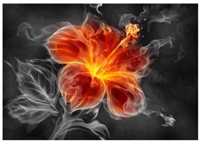 Fototapeta - Fiery flower inside the smoke