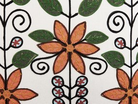 Vyšívaný bavlněný polštář s květinovým vzorem 50 x 50 cm vícebarevný VELLORE Beliani