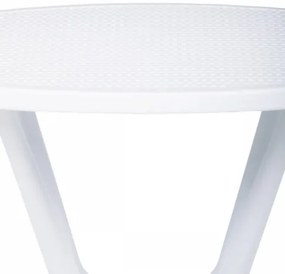 Jídelní stůl kulatý bílý plastový 65 cm DT-X7007 WT
