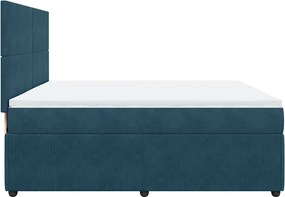 Box spring postel s matrací modrá 200 x 200 cm samet 3294728