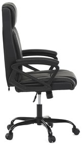 Autronic Židle kancelářská, černá ekokůže, kovový kříž