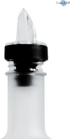 Skleněná láhev na olej 500 ml bílá mléčná s čirou nálevkou VILO