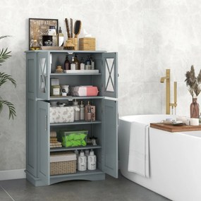 Costway WC skříňka do koupelny, na prádlo s dvířky – 60 × 30 × 108 cm