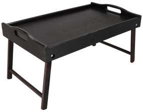 ČistéDřevo Dřevěný servírovací stolek do postele 50x30 cm tmavý