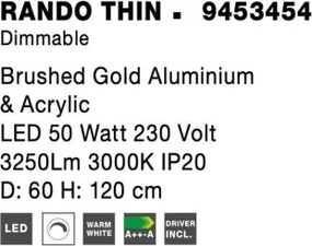 Závěsné LED svítidlo NOVA LUCE RANDO THIN 50W 3000K 9453454 stmívatelné Triac