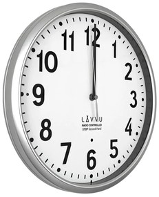 Lavvu LCR3010 - Stříbrné hodiny Accurate Metallic Silver řízené rádiovým signálem - 3 ROKY ZÁRUKA!
