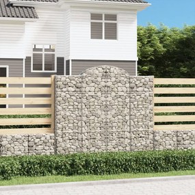 Klenuté gabionové koše 2 ks 200x50x180/200cm pozinkované železo 3146404