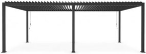 BIZZOTTO Antracitová hliníková pergola s uzavíracími lamelami OCEAN 3,6x7,2 m 0795784
