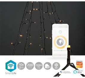 Nedis WIFILXT01W200 - LED Vánoční závěs 200xLED/8 funkcí 10x2m IP65 Wi-Fi Tuya